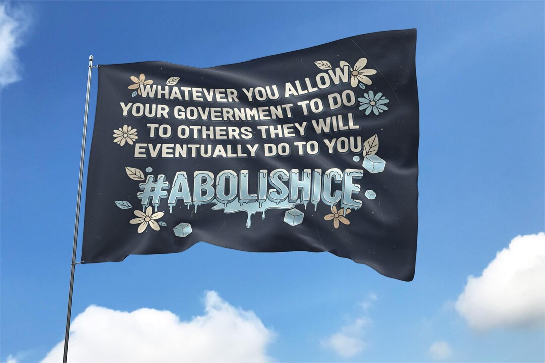 Abolish Ice House Flag With H Stake, Human Rights, End Ice Flag, Anti ...