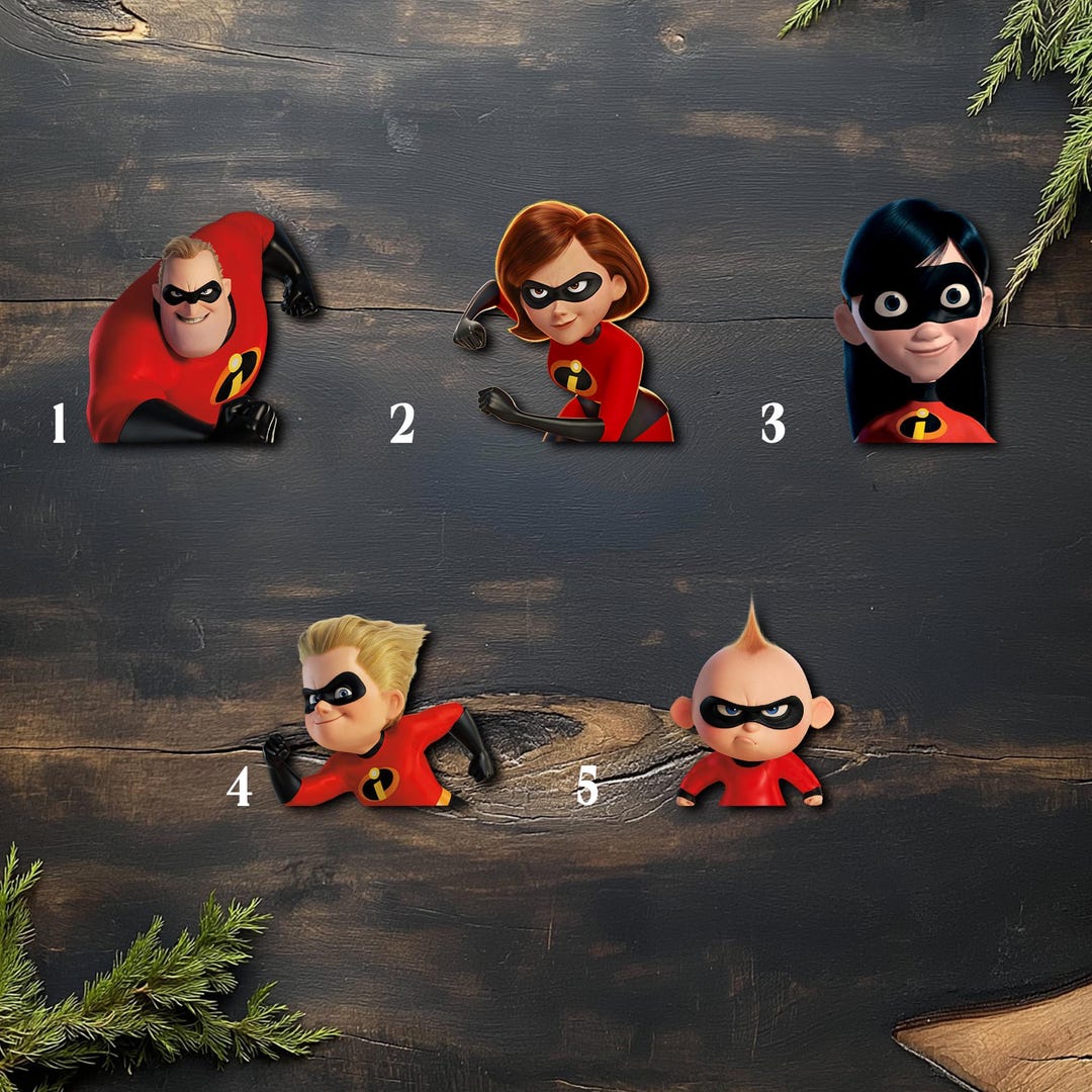 Disney the Incredibles Family Peeker Peeking Sticker, Car Waterproof ...