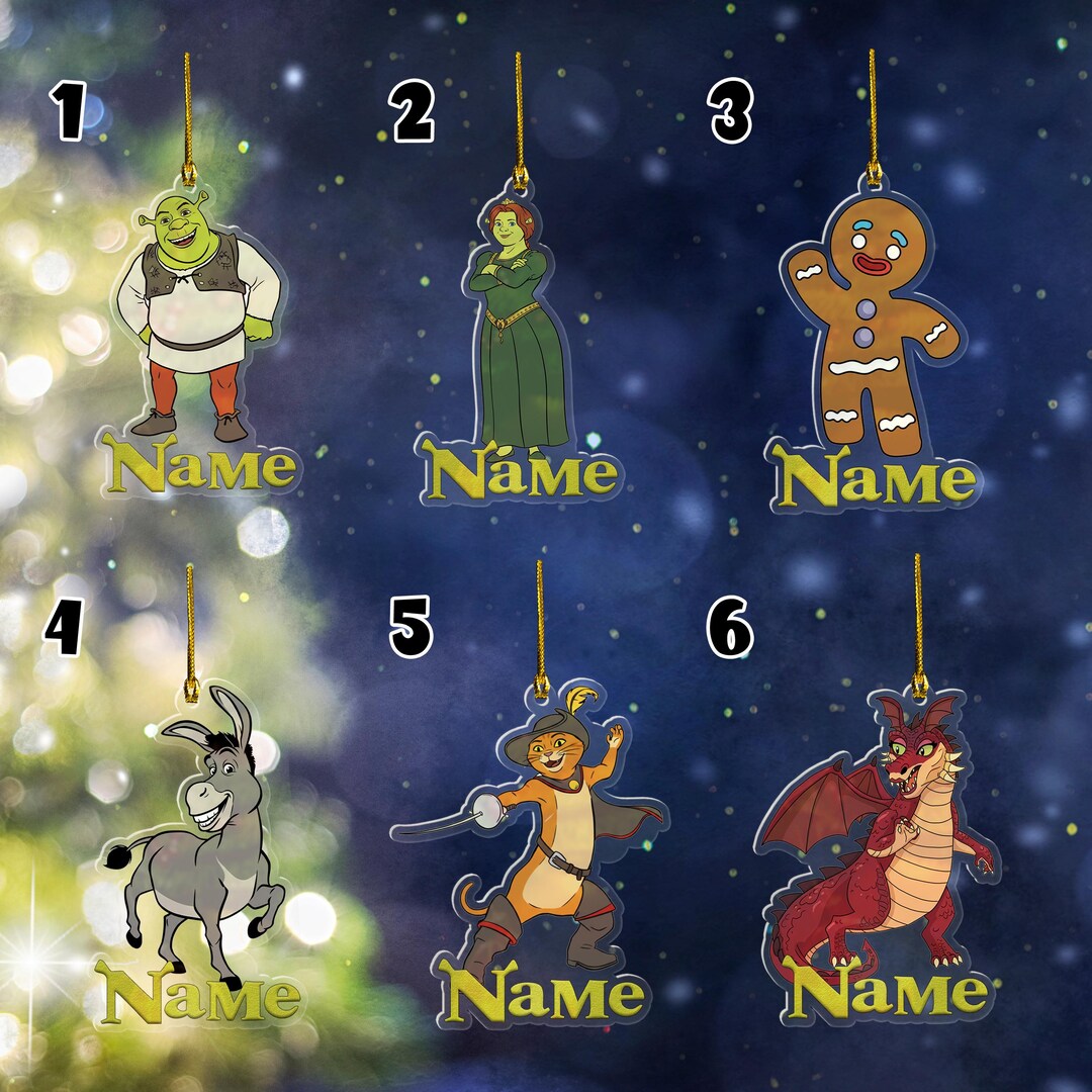 Custom Shrek Group Ornament, Personalized Shrek Christmas Tree Decor ...