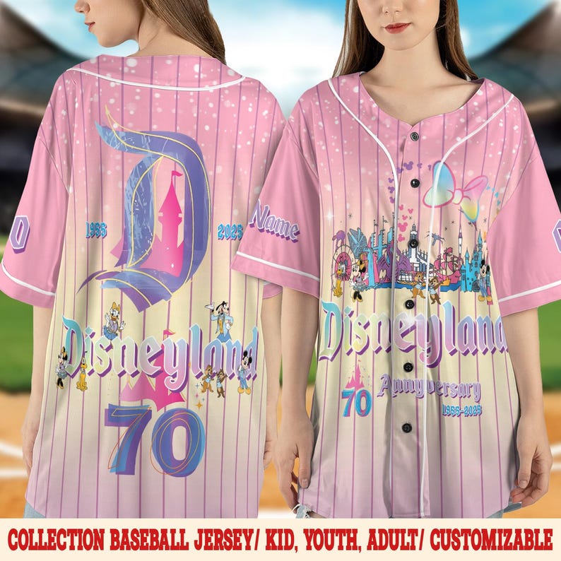 Disneyland 70th Anniversary 1955 2025 Baseball Jersey, 70 Years of ...