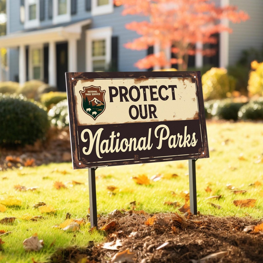 Save Our Parks Yard Sign, National Park Protest Yard Sign, USA American ...