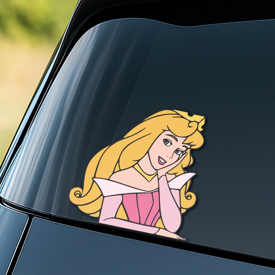 Disney Princess Peeker Peekaboo Sticker, Sleeping Beauty Car Decal ...