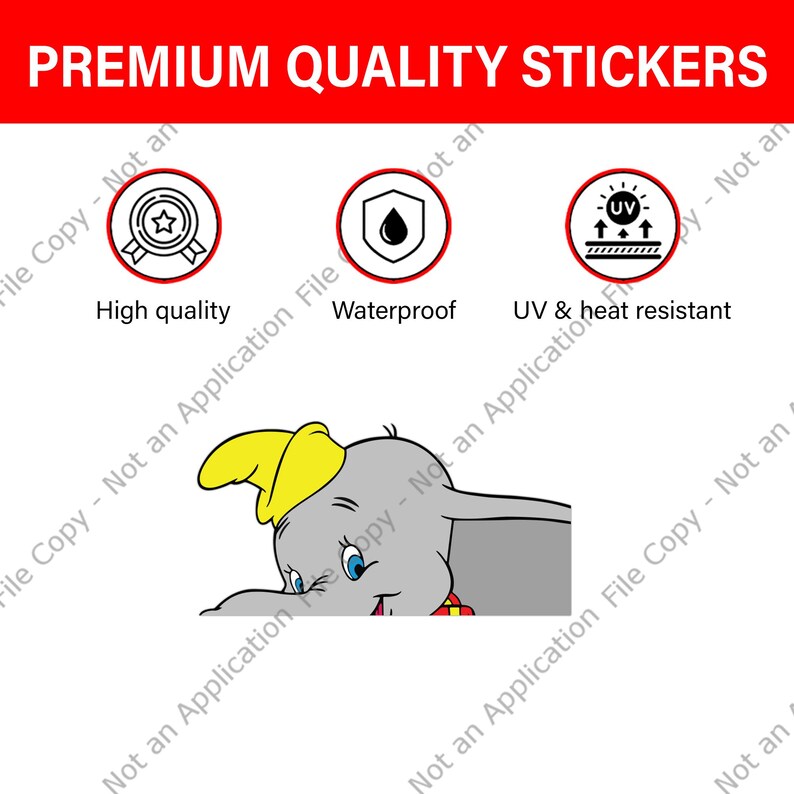Dumbo Peeker Peeking Car Window Decals - Circus Elephant Bumper ...