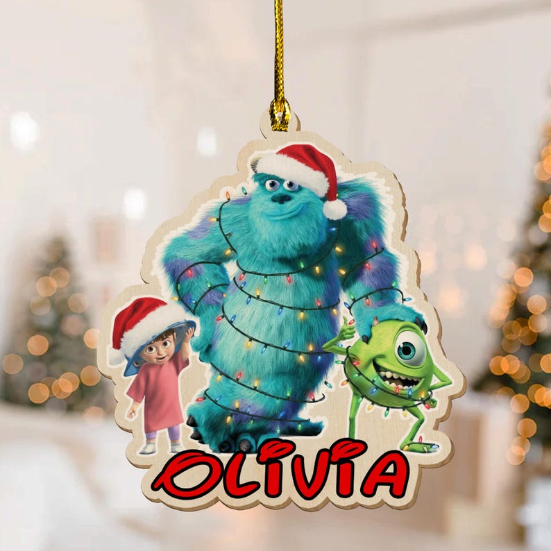 Personalized Disney Monsters Inc Christmas Ornament, Sully Mike Boo ...