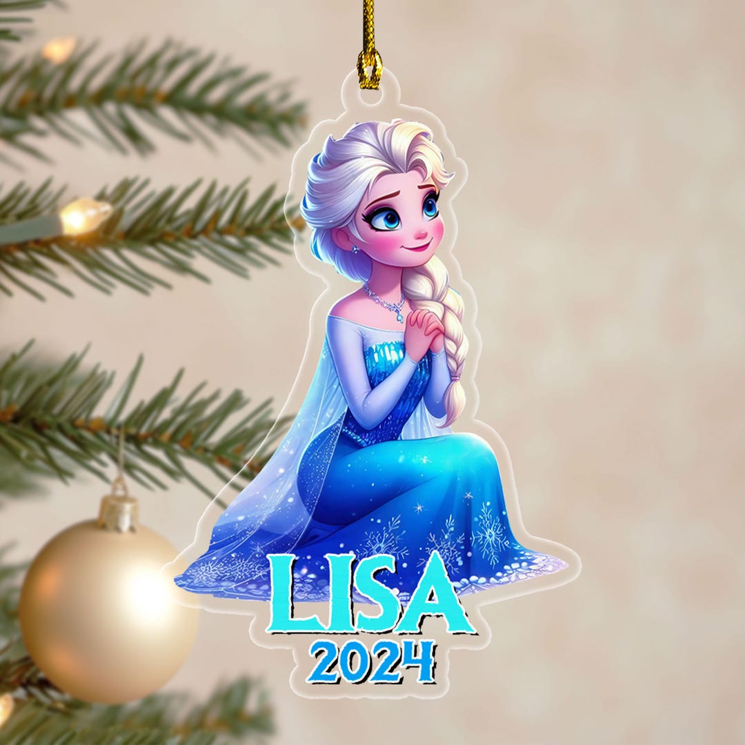 Elsa Princes Custom Name Christmas Ornament | Disney Princess ...