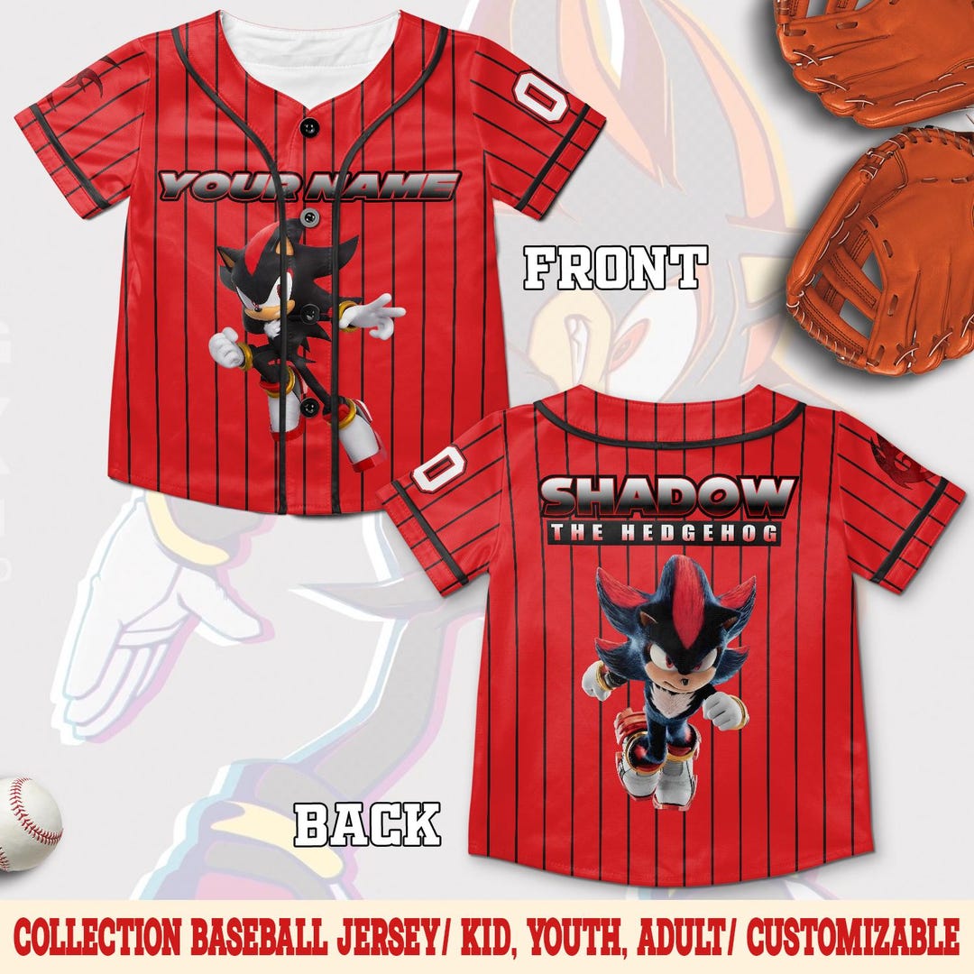Customized Sonic Shadow Hedgehog Baseball Jersey/personalized Shadow ...