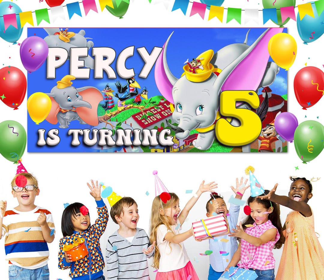 Dumbo Backdrop, Dumbo Backdrop Birthday, Dumbo Party, Dumbo Party ...
