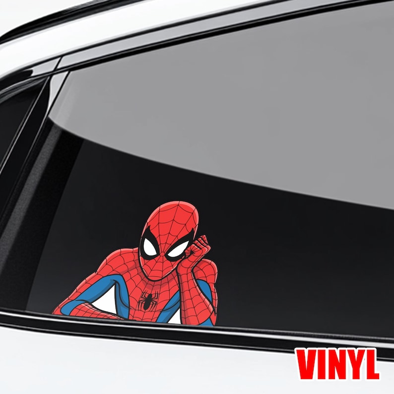 Spider-man Peekaboo Vinyl Sticker, Spider Man Peeker Peeking Sticker ...