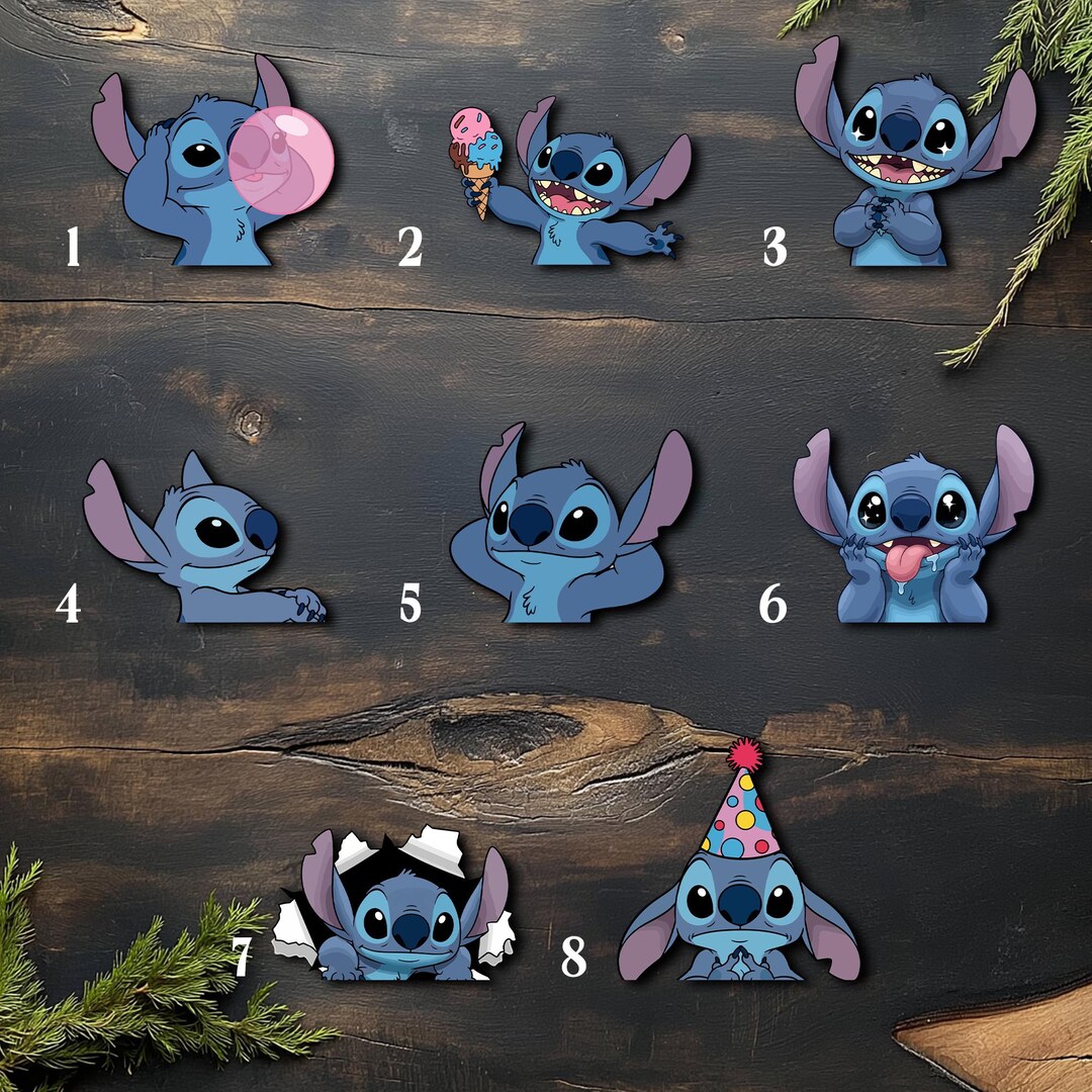 Disney Stitch Peekaboo Peeker Peeking Car Window Decals, Bumper ...