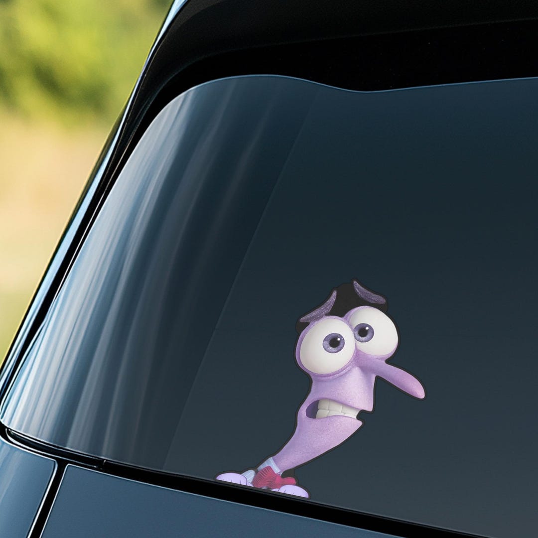 Inside Out Fear Peeker Vinyl Decal, Disney Pixar Funny Purple Emotion ...