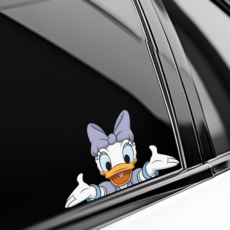 Disney Daisy Duck Peekaboo Peeker Peeking Car Window Decals, Bumper ...
