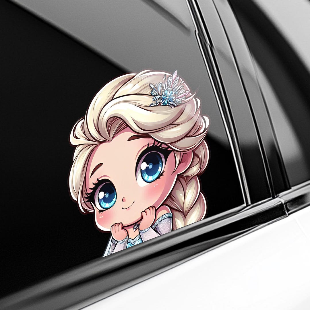Elsa Peekaboo Peeker Peeking Car Window Decals - Bumper Vinyl Stickers ...