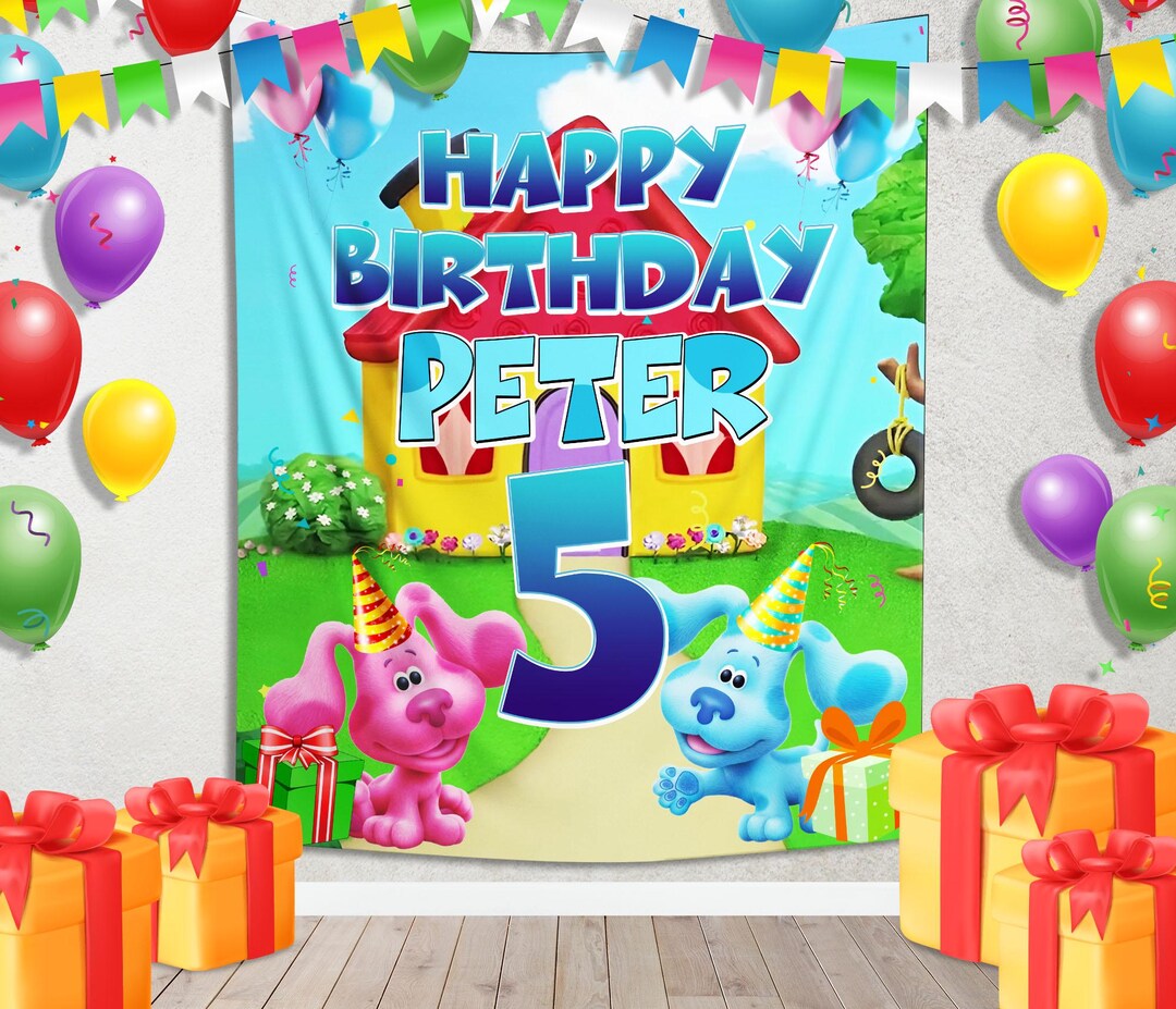 Customized Blue's Clues Birthday Banner, Blue's Clues Party Backdrop, Vinyl Birthday Decoration ...