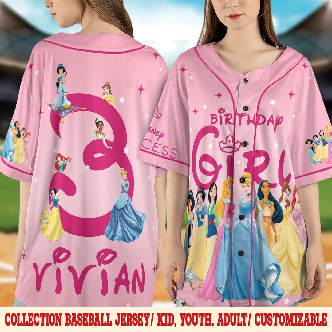 Personalized Disney Princess Birthday Basaball Jersey, Disneyland ...