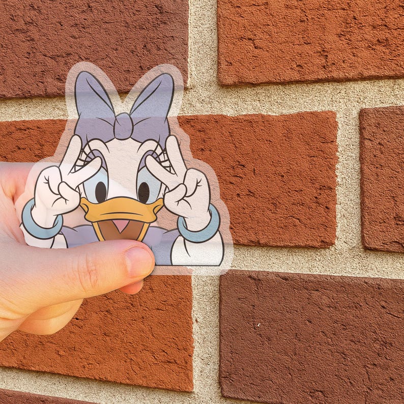 Disney Daisy Duck Peekaboo Peeker Peeking Car Window Decals, Bumper ...