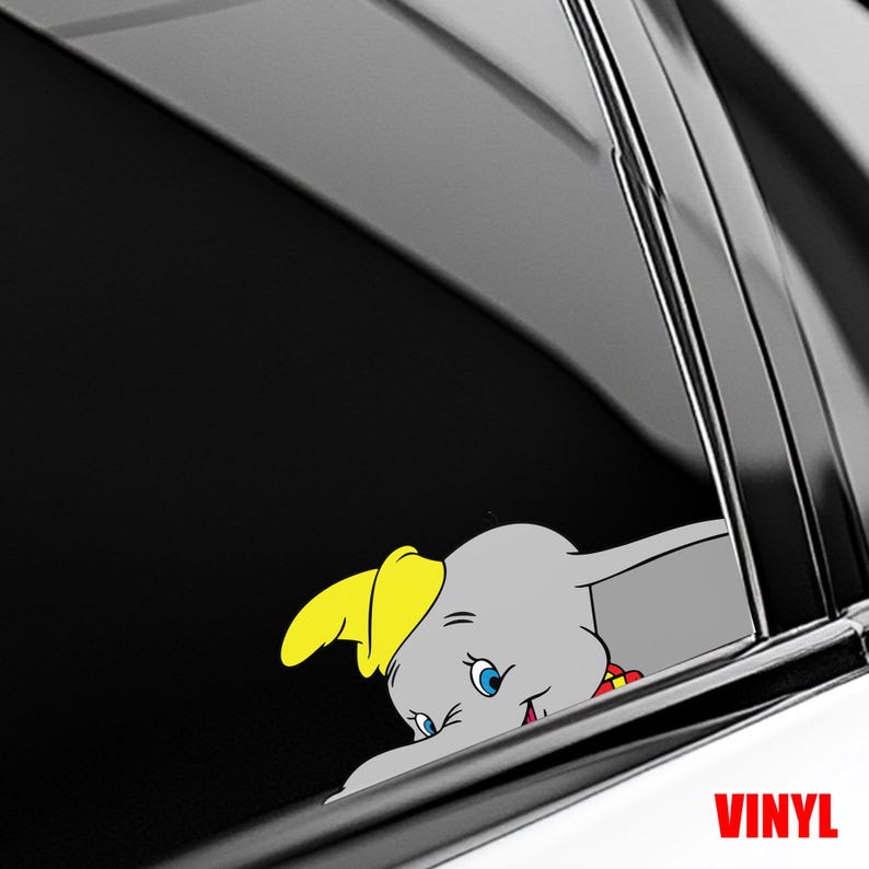 Dumbo Peeker Peeking Car Window Decals - Circus Elephant Bumper ...