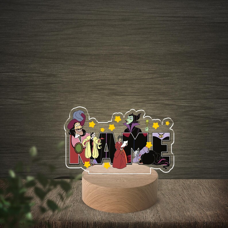 Custom Name Disney Villains Night Light, Bad Witches Room Decor, Evil ...
