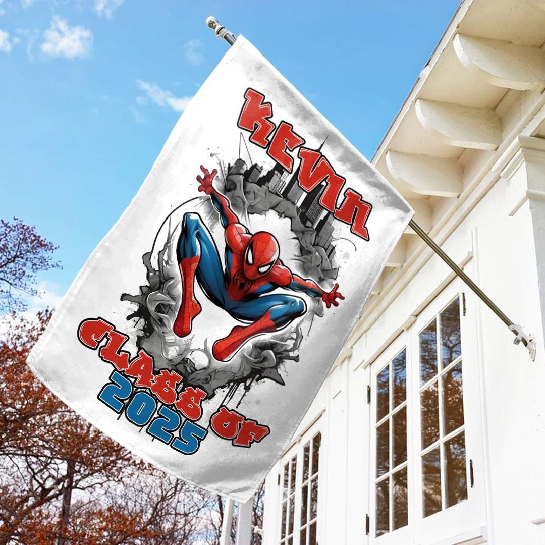 Spiderman Graduation 2025 Flag, Spider Man Class of 2025 Graduation ...
