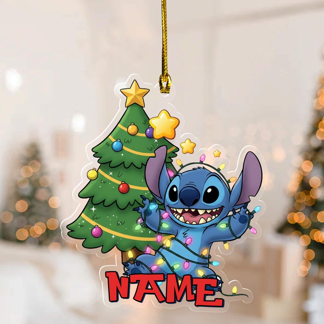 Personalized Disney Stitch Christmas Ornament, Disney Family Christmas ...
