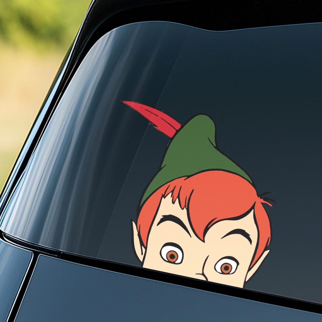 Peter Pan Peeker Peeking Car Window Decals - Bumper Waterproof Vinyl ...