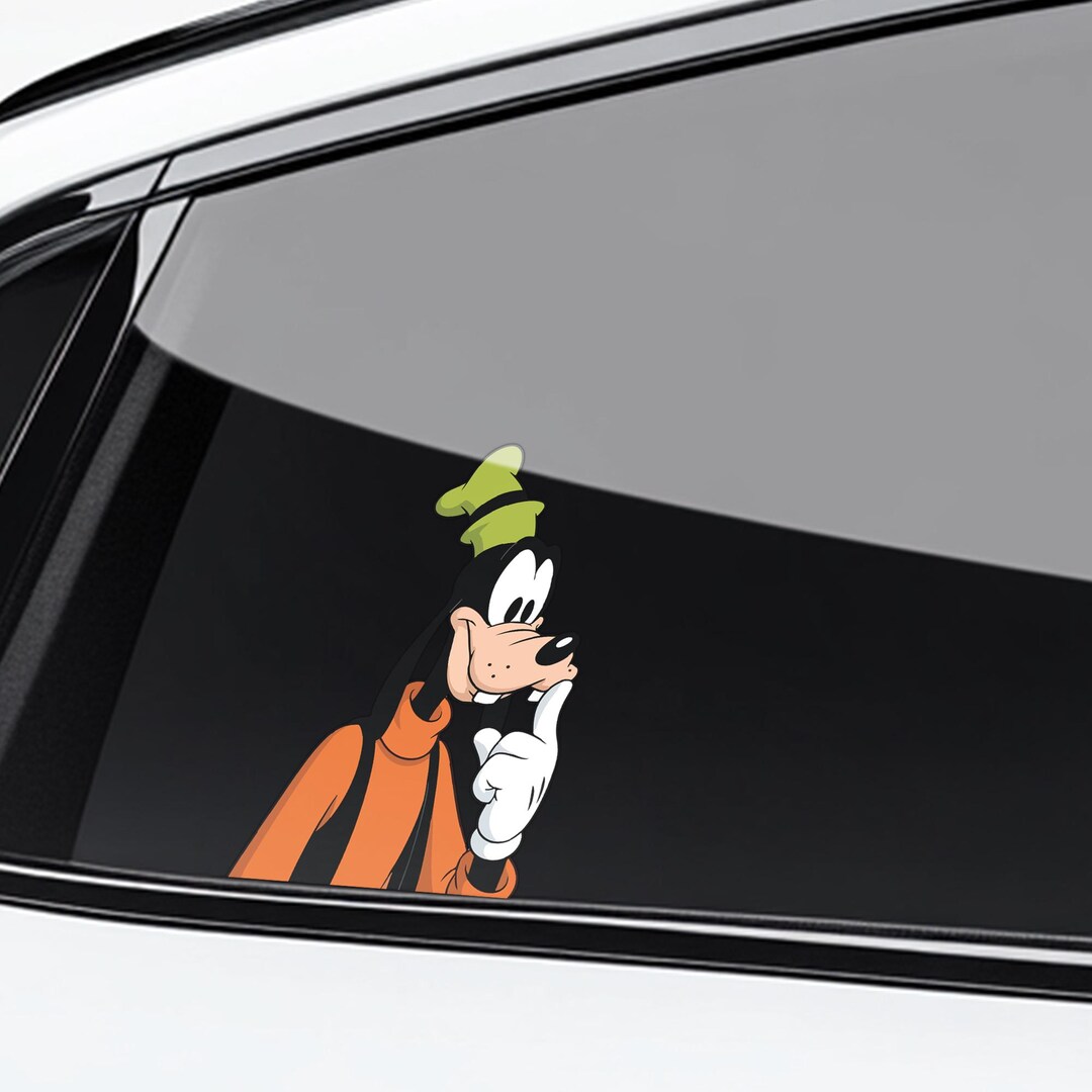 Funny Goofy Peeking Car Window Decal - Bumper Waterproof Vinyl Sticker ...