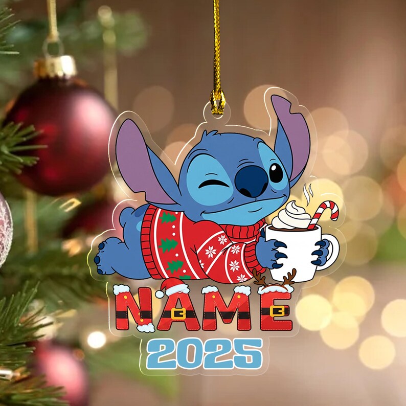 Custom Disney Stitch Christmas Ornament, Disney Family Christmas Tree ...