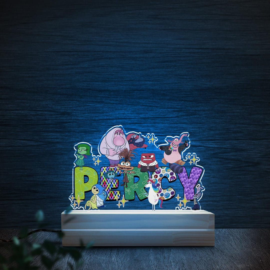 Personalized Disney Inside Out Night Light, Inside Out 2 Movie Emotions ...