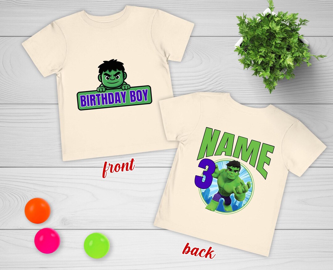 Marvel Incredible Hulk 2-sided Birthday Shirt, Custom Superheroes Shirt ...