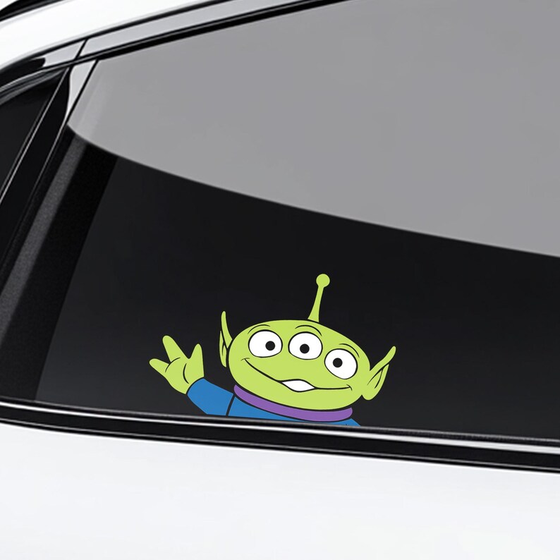 Toy Story Alien Peeker Transparent Car Decal/pixar Peekaboo Window ...