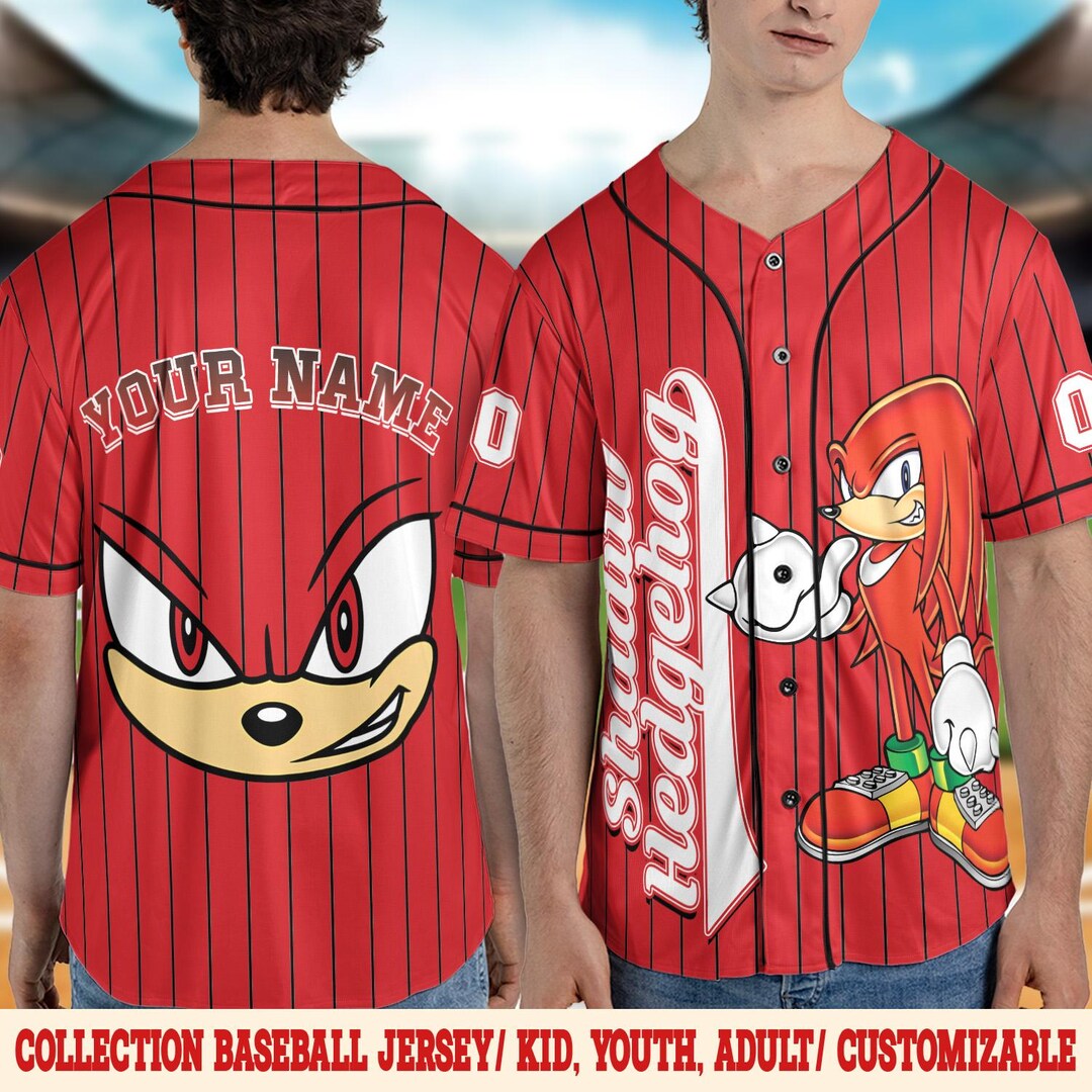 Personalized Knuckles Baseball Jersey, Custom Sonic Birthday Boy Gift ...