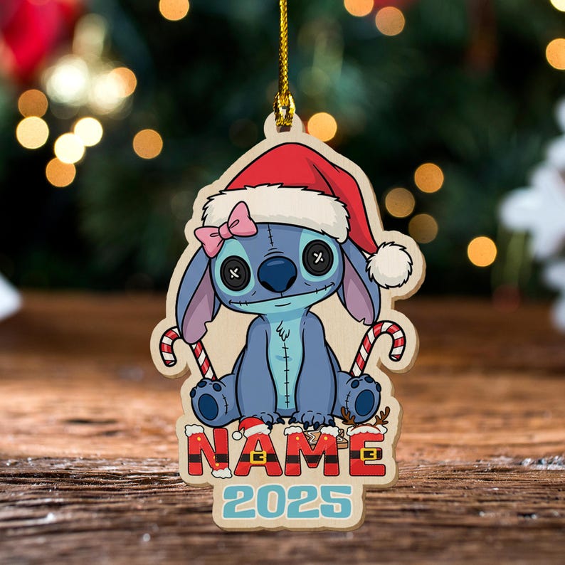 Custom Disney Stitch Christmas Ornament, Disney Family Christmas Tree ...