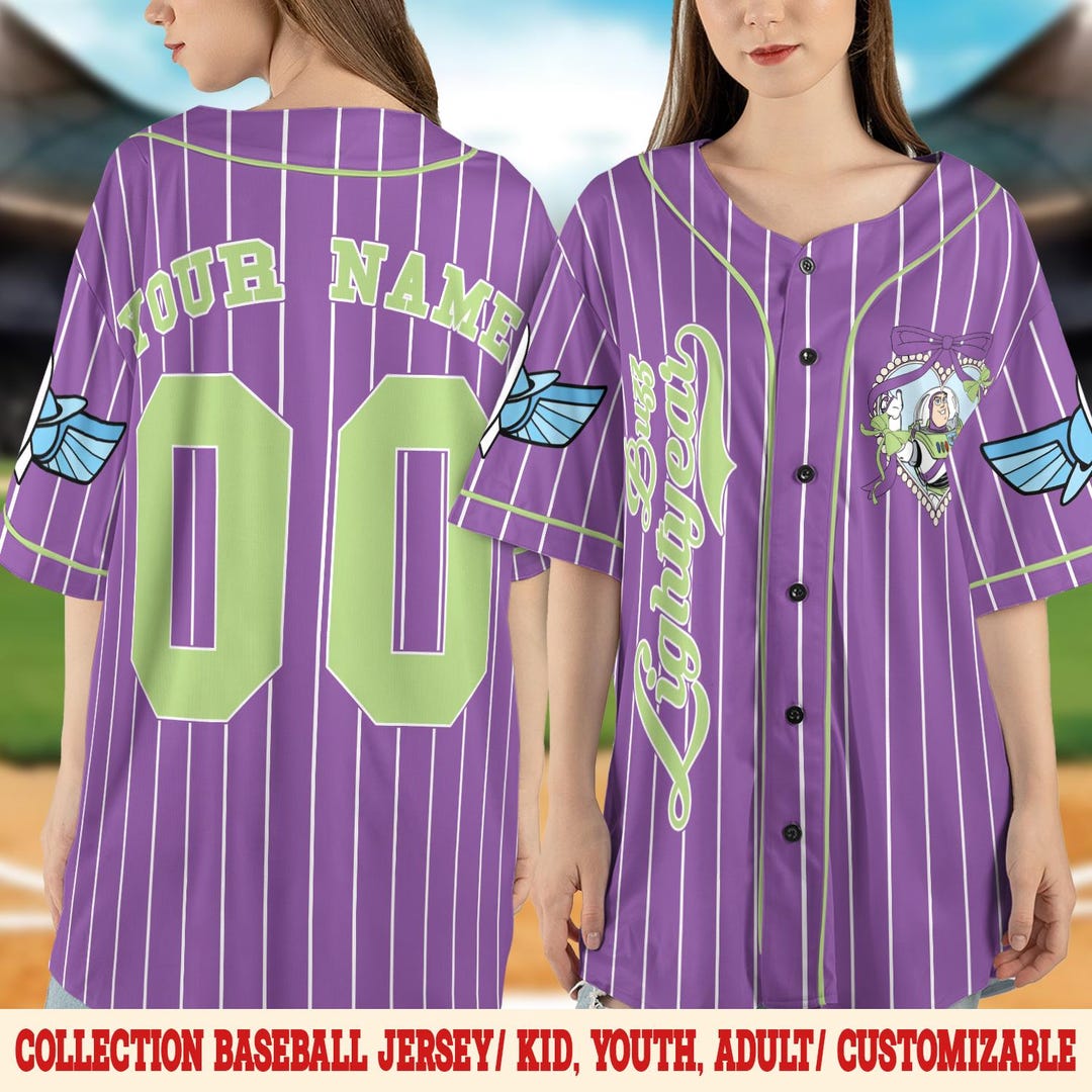 Custom Buzz Lightyear Baseball Jersey, Custom Disney Toy Story Kids ...