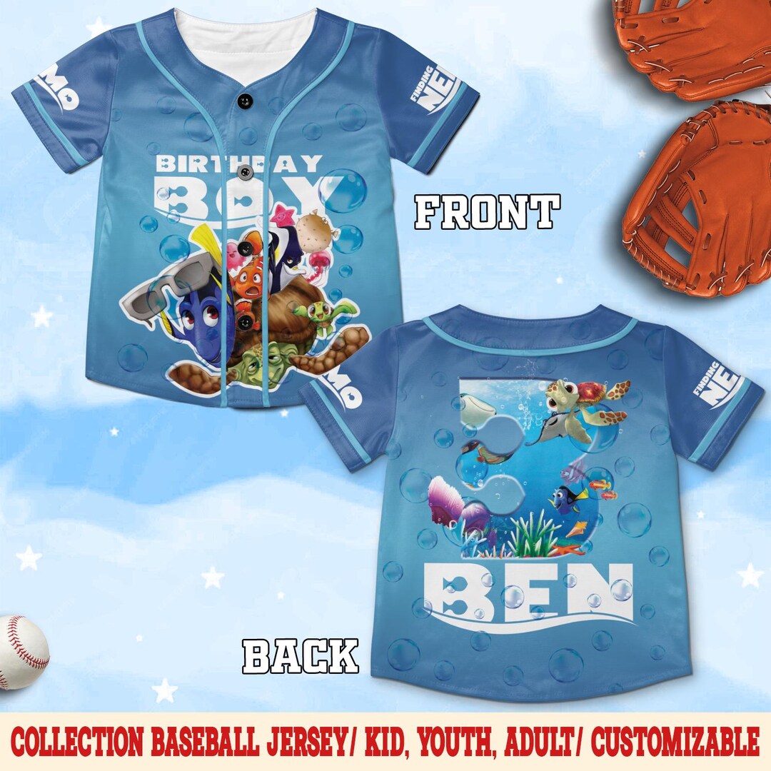 Personalize Disney Finding Nemo Baseball Jersey, Custom Nemo and Dory ...