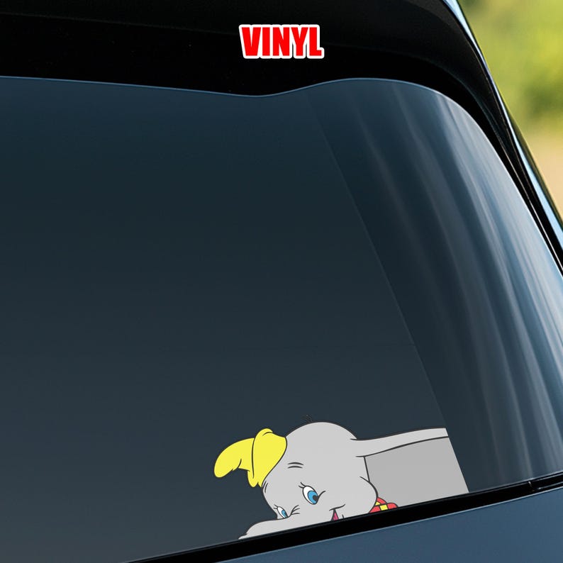 Dumbo Peeker Peeking Car Window Decals - Circus Elephant Bumper ...