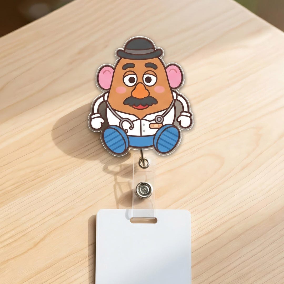 Mr Potato Head Toy Story Glitter Badge Reel Retractable Permanent Badge ...