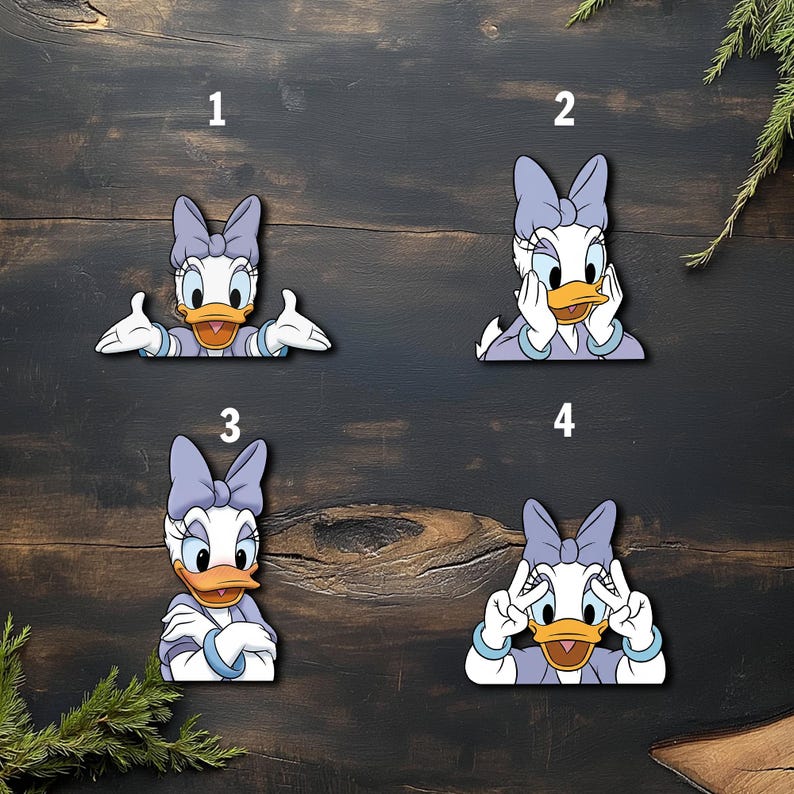 Disney Daisy Duck Peekaboo Peeker Peeking Car Window Decals, Bumper ...