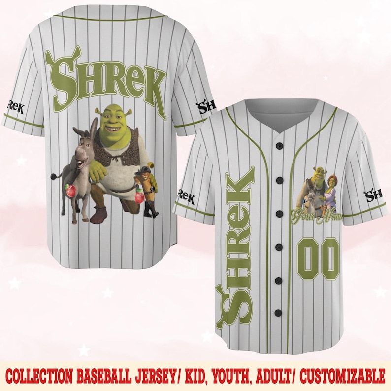 Personalize Shrek Baseball Jersey, Disney Fiona Princess Gift, Funny ...