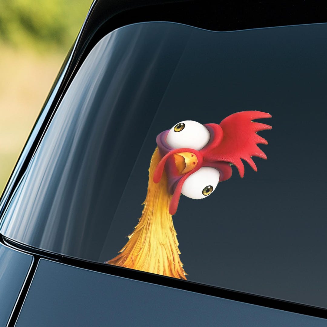 Hei Hei Pua Pua Peeker Peekaboo Sticker, Funny Disney Moana Peeking Car ...
