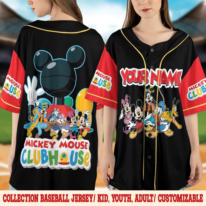 Mickey Mouse Clubhouse Birthday Baseball Jersey, Personalized Mickey ...
