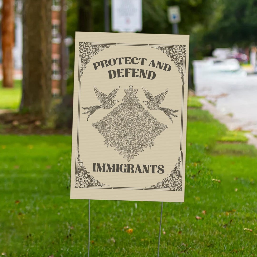 Protect and Defend Immigrants Protest Yard Sign, Double Sided,resist ...