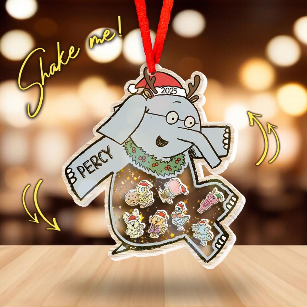 Personalized Elephant and Piggie Shaker Ornament, Book Characters ...