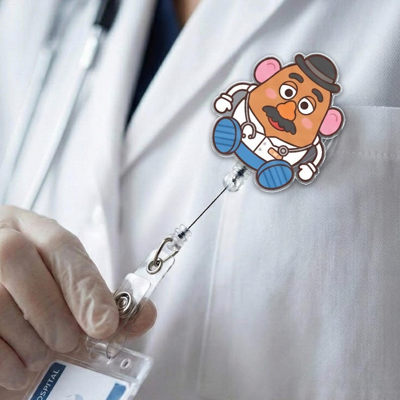 Mr Potato Head Toy Story Glitter Badge Reel Retractable Permanent Badge ...