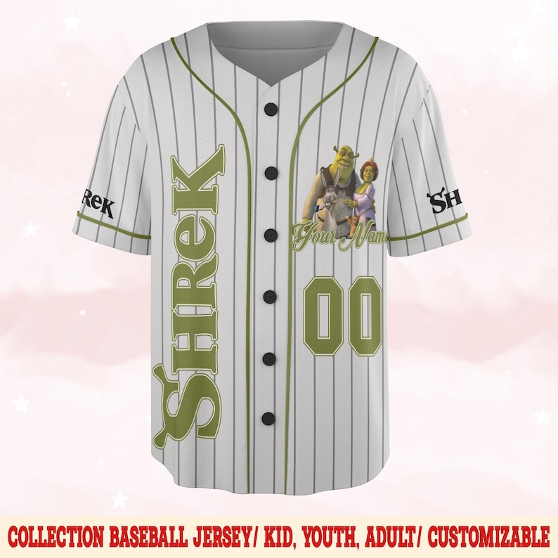 Personalize Shrek Baseball Jersey, Disney Fiona Princess Gift, Funny ...