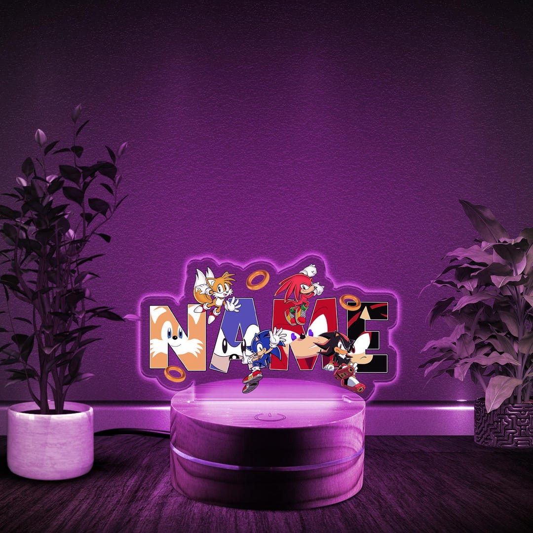 Sonic Hedgehog 3D LED Personalized Night Light | LED Lamp, Personalized ...