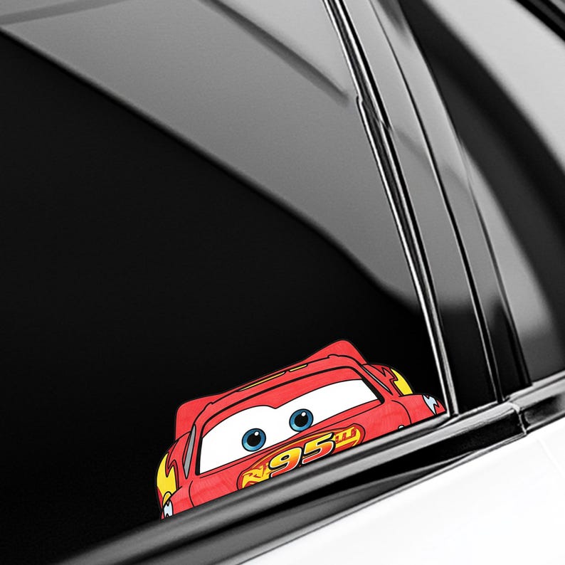 Mcqueen Peeker Car Decal Cars Pixar Peekaboo Window Bumper Vinyl Disney ...