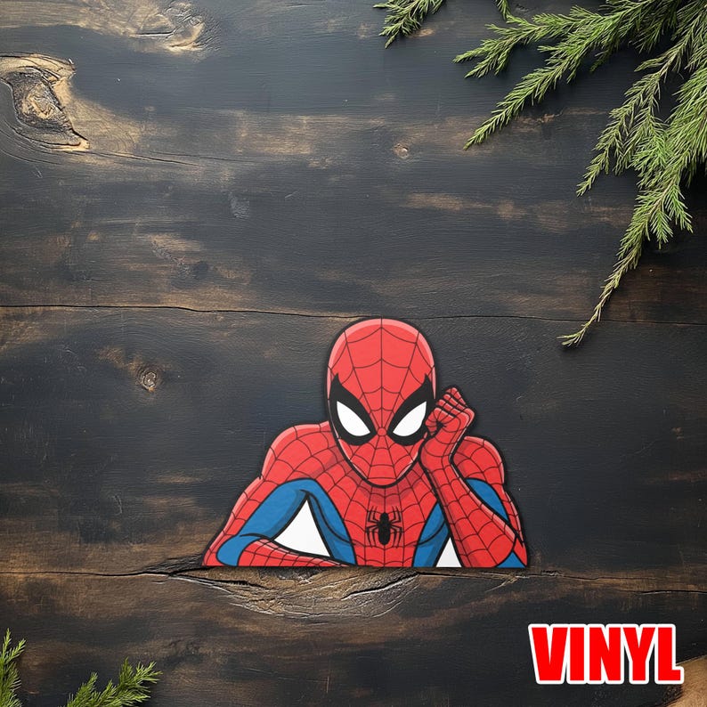 Spider-man Peekaboo Vinyl Sticker, Spider Man Peeker Peeking Sticker ...