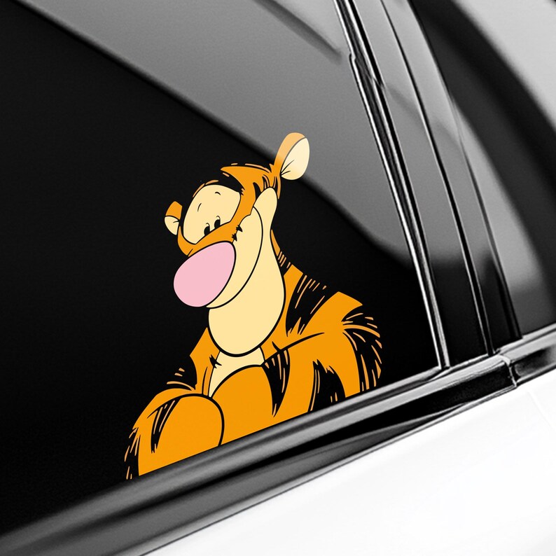 Cute Tigger Peekaboo Peeker Peeking Car Window Decals, Bumper ...