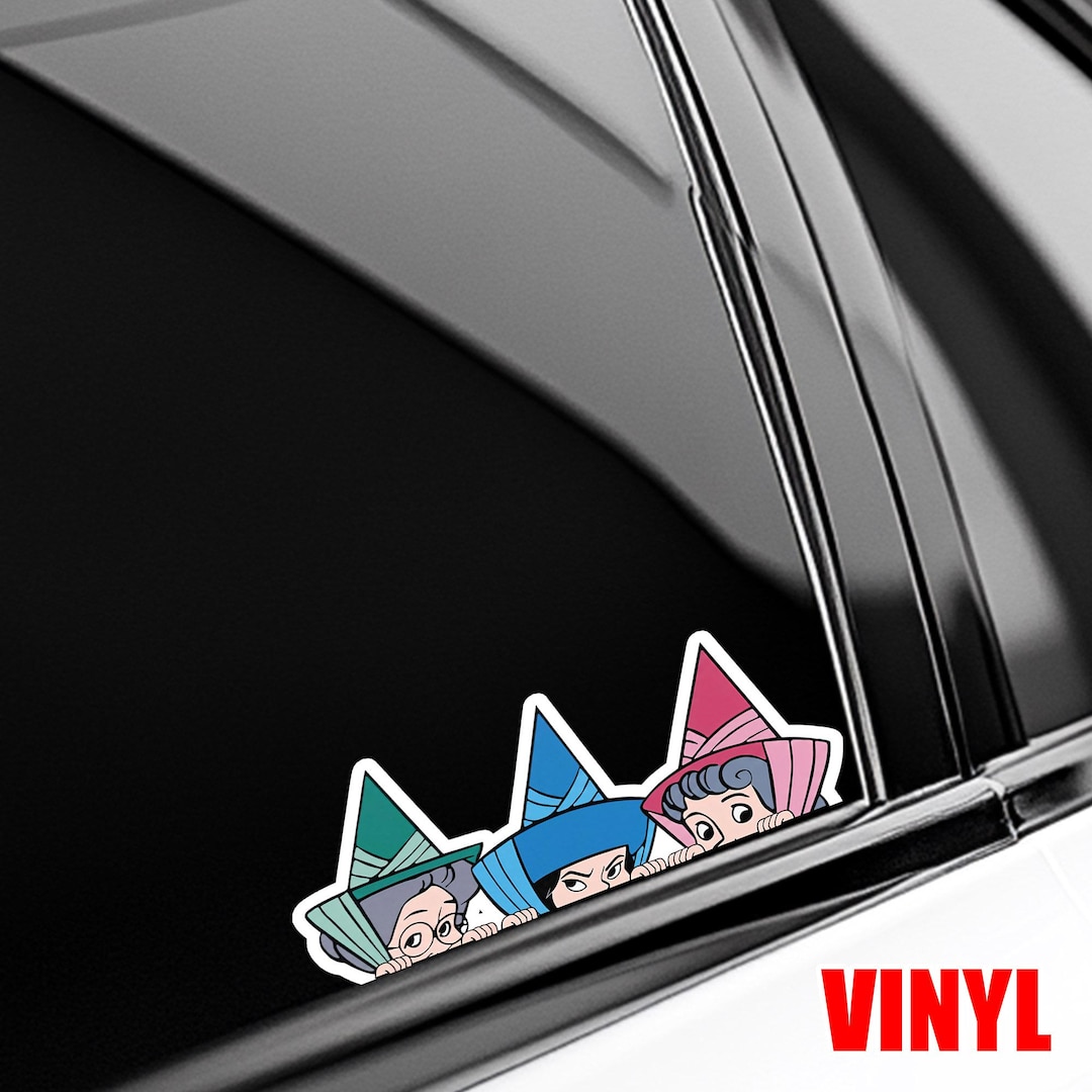 Flora Fauna Merryweather Peeker Sticker, Disney Sleeping Beauty Fairies ...