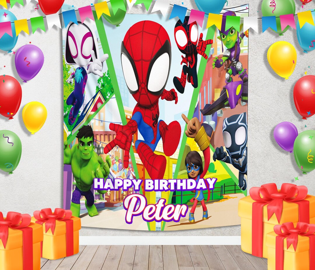 Personalized Spidey and His Amazing Friends Birthday Banner, Spidey ...