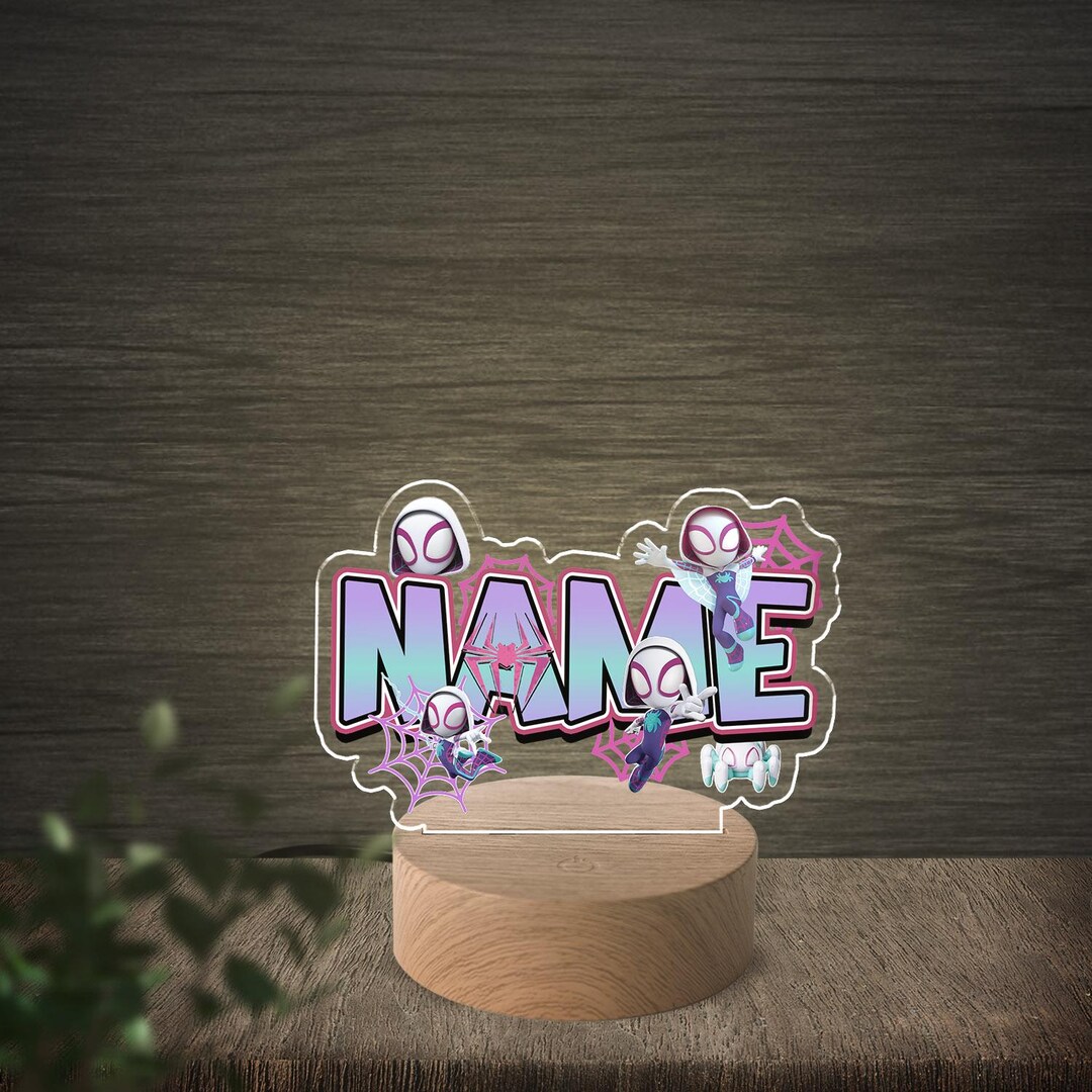 Personalized Spidey and His Amazing Friends Lamp, Custom Spidey Kids 3D ...